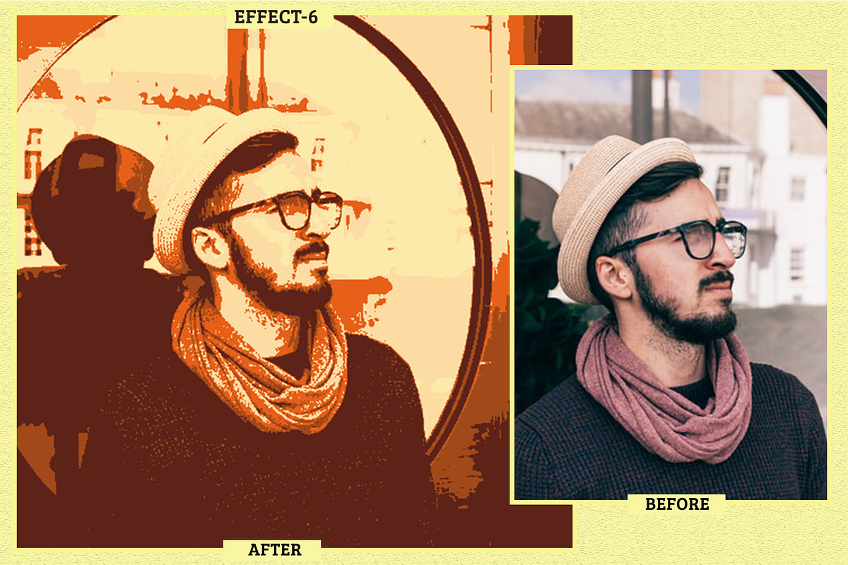6 Posterize Effect Photoshop Action, an Action Add-On by Design_Hub