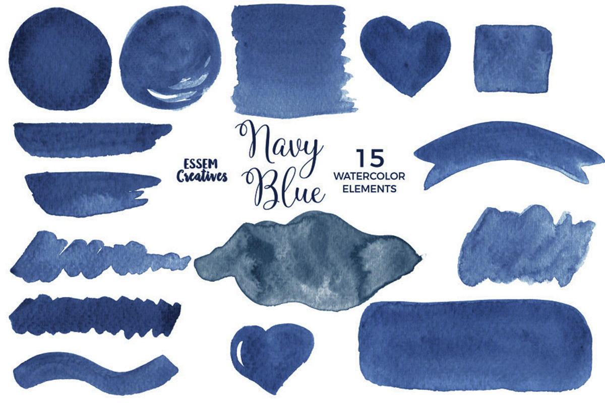 Navy Blue Watercolor Splash Clipart, a Texture Illustration by Essem ...