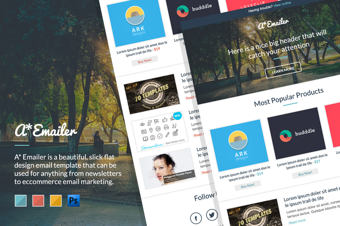 A* Email Template - PSD, an Email Template by Jurassic Themes