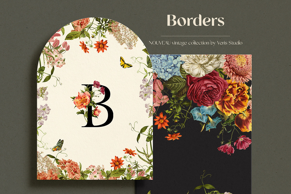 Vintage Floral Alphabet Flower Set, a Decorative Illustration by Veris ...