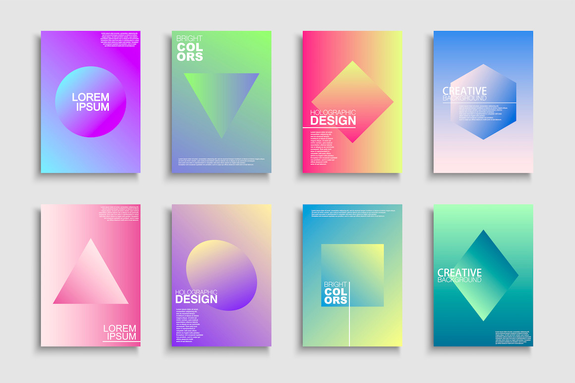 Colorful gradient trendy posters | Flyer Templates ~ Creative Market