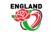 Rugby England English Rose Ball Flag | Illustrations ~ Creative Market