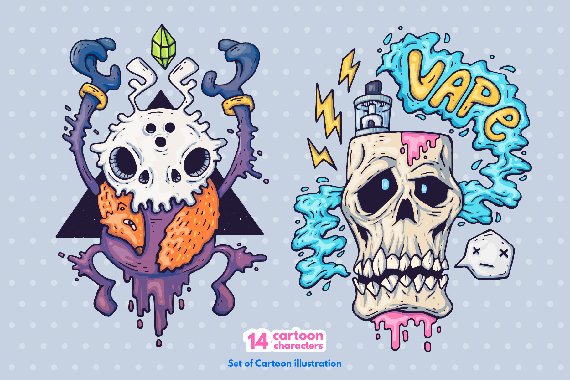 14 Different Cartoon Characters, an Illustration by Andrew_Derr