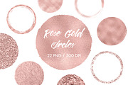 Rose Gold Circles Clip Art, an Object Graphic by PeDe Designs