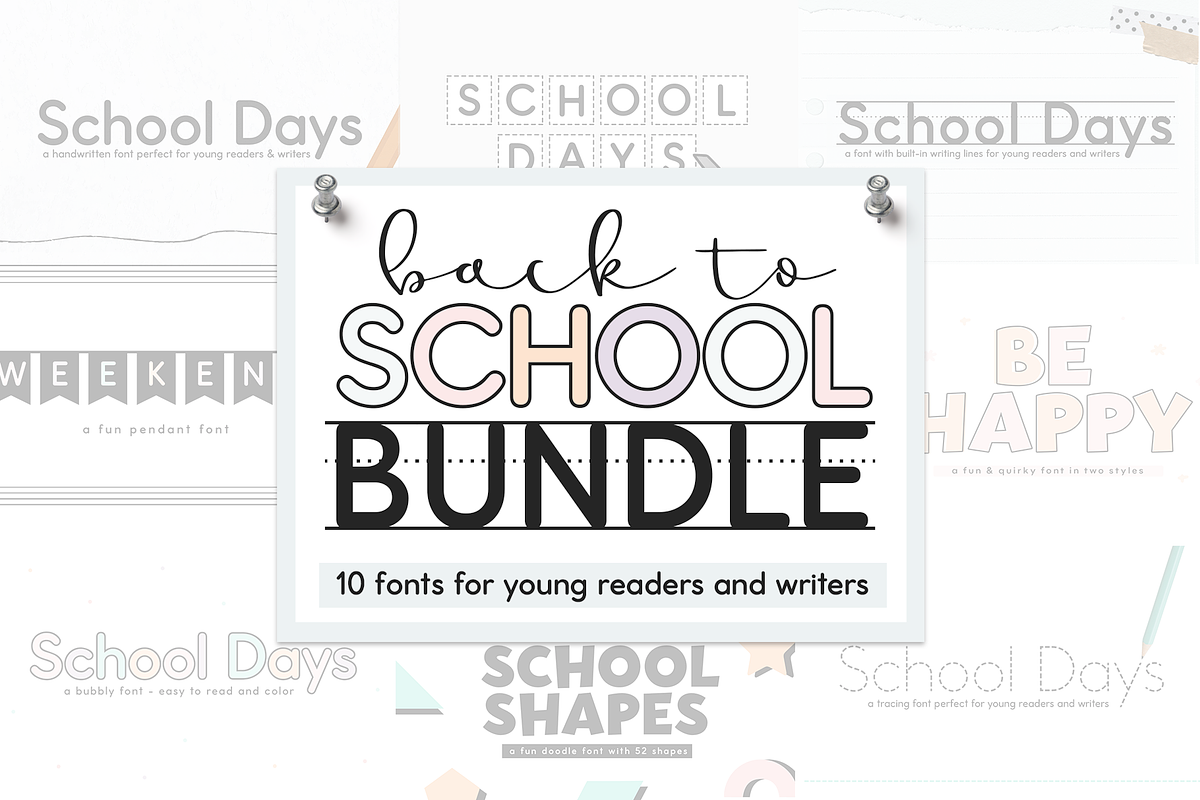 School Font Bundle | 10 Fonts