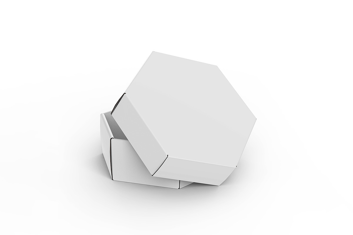 Hexagonal Paper Box Packaging Mockup, a Packaging Mockup by Ram Studio