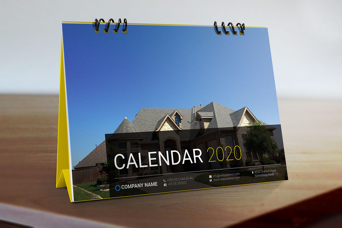 Calendar for 2020 | Desk Calendar, a Stationery Template by graphicbox
