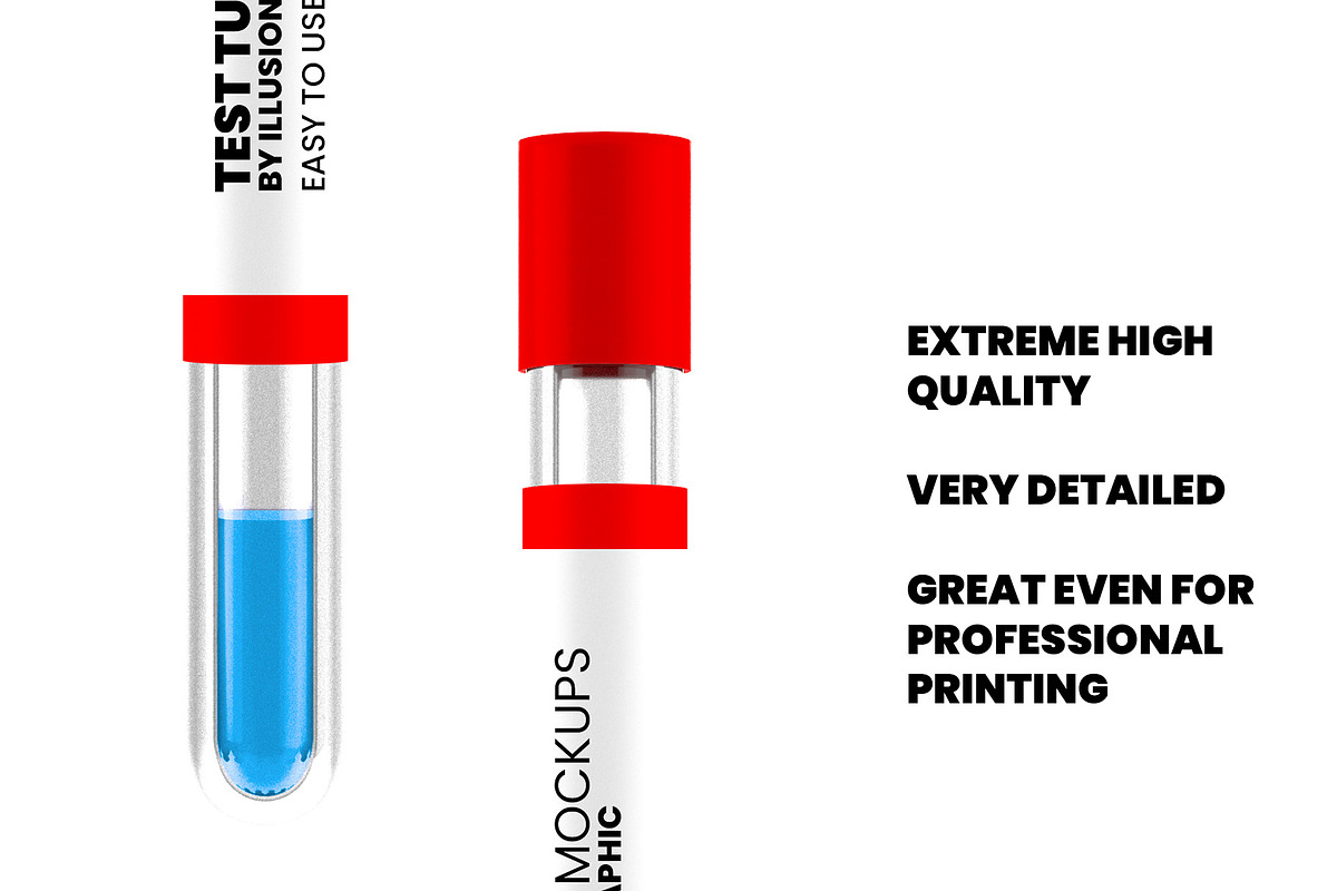 Test Tube With Liquid Mockup, a Product Mockup by Illusiongraphic