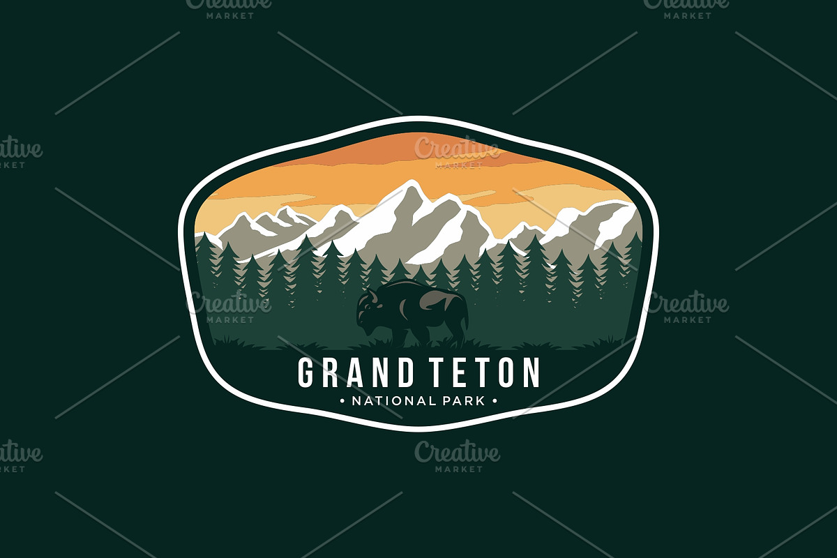Grand Teton National Park logo, a Branding & Logo Template by swarnstudio