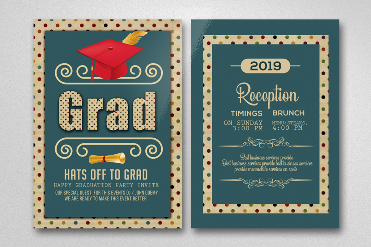 Double Sided Graduation Invitation, an Invitation Template by Business ...