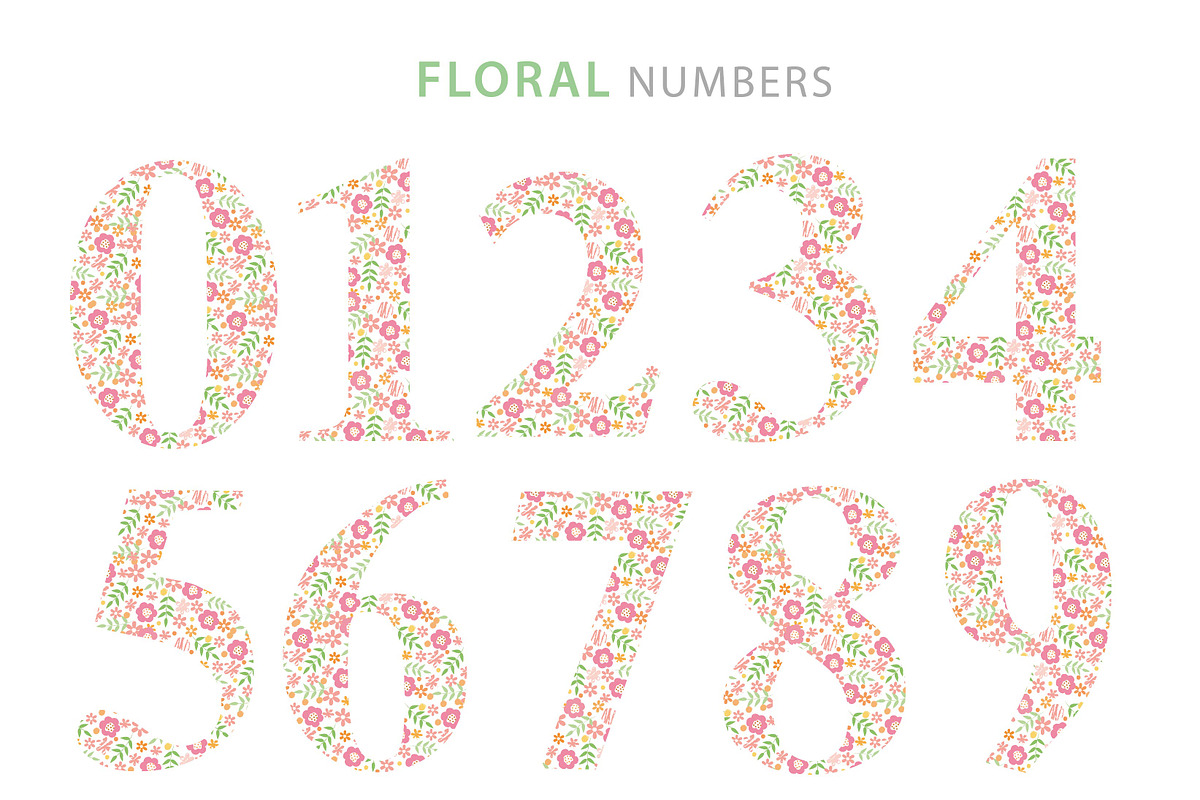 Floral Alphabet and Numbers, an Illustration by paperyay