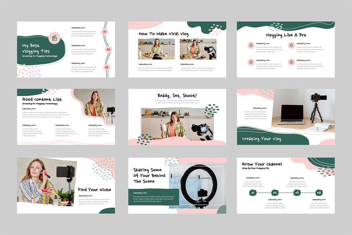 Vlogging Google Slide Template, a Presentation Template by TMint Creative