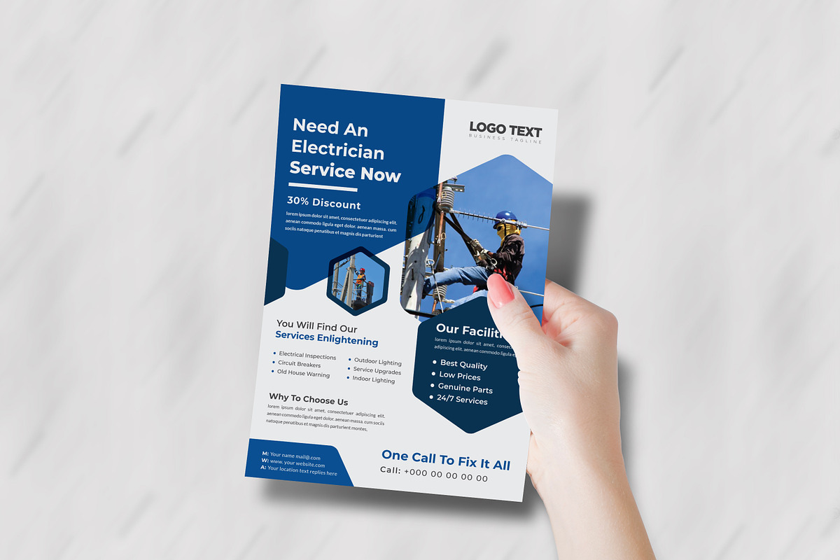 Electrical Services Flyer Template, a Flyer Template by MRI STUDIO