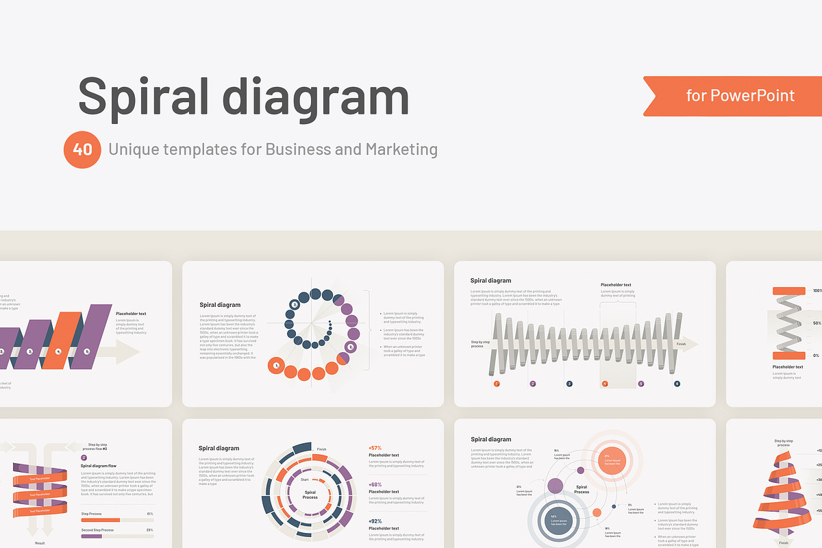 Spiral Diagrams for PowerPoint, a Presentation Template by HiSlide.io