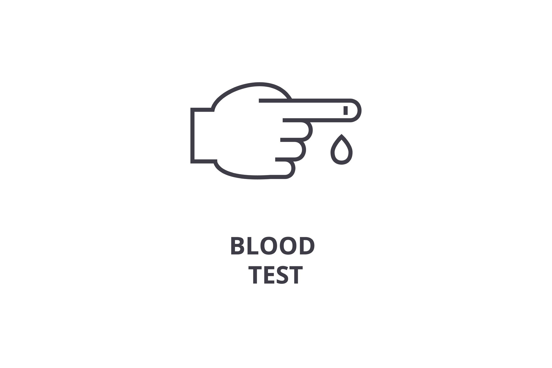 blood test thin line icon, sign, symbol, illustation, linear concept ...