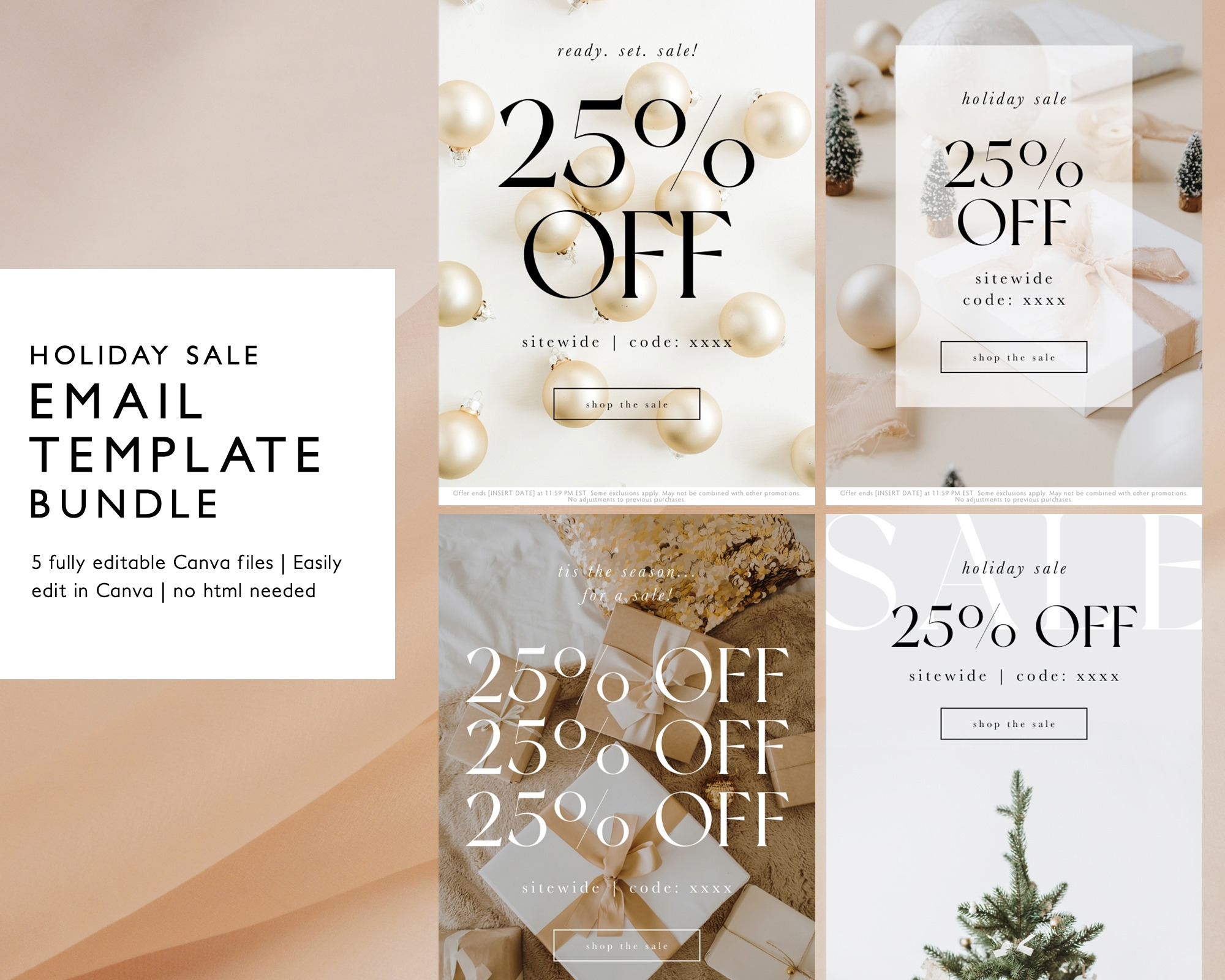 Holiday Sale Email Template Bundle, an Email Template by KikiBunnyCreative