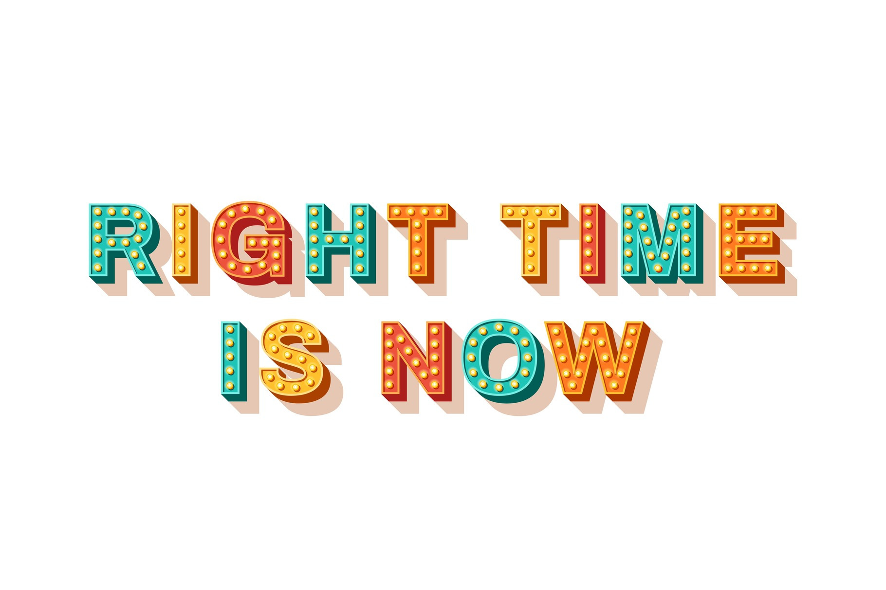 Right time is now poster | Textures ~ Creative Market