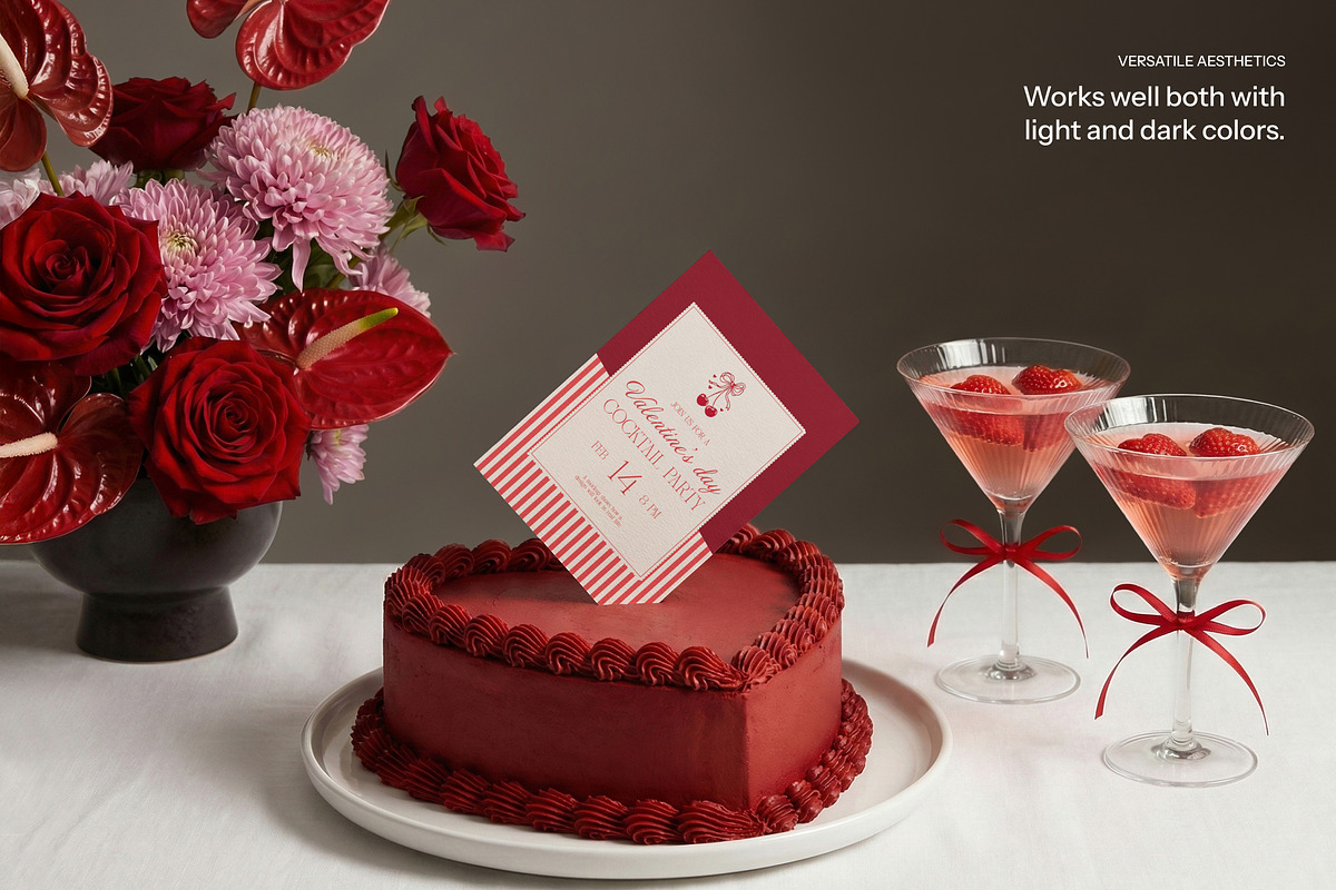 Valentine's Day Card Mockup Bundle, a Product Mockup by Wildfield Studio