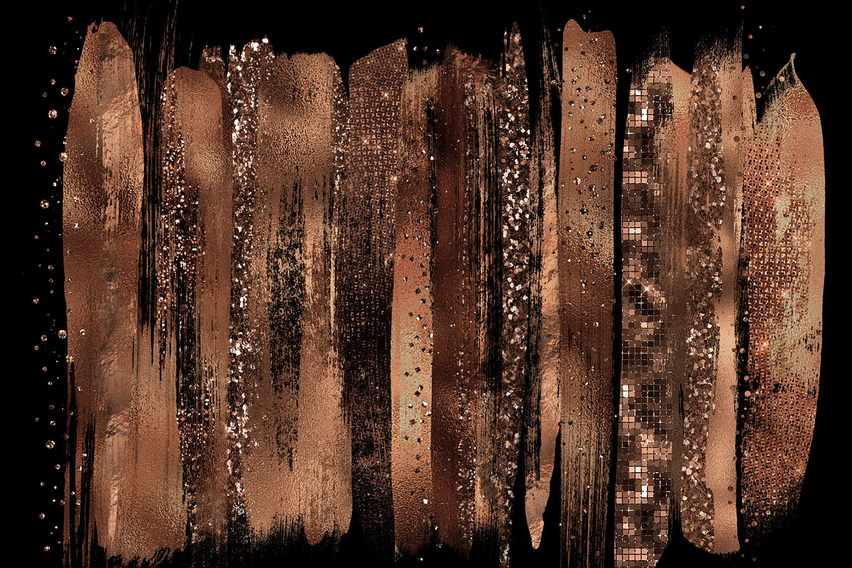 Bronze Brush Strokes Clipart, an Object Graphic by Digital Curio ...