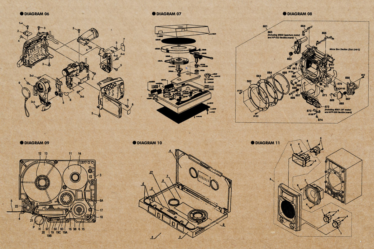 Retro Vector Diagrams - 32 Items, an Illustration by Offset
