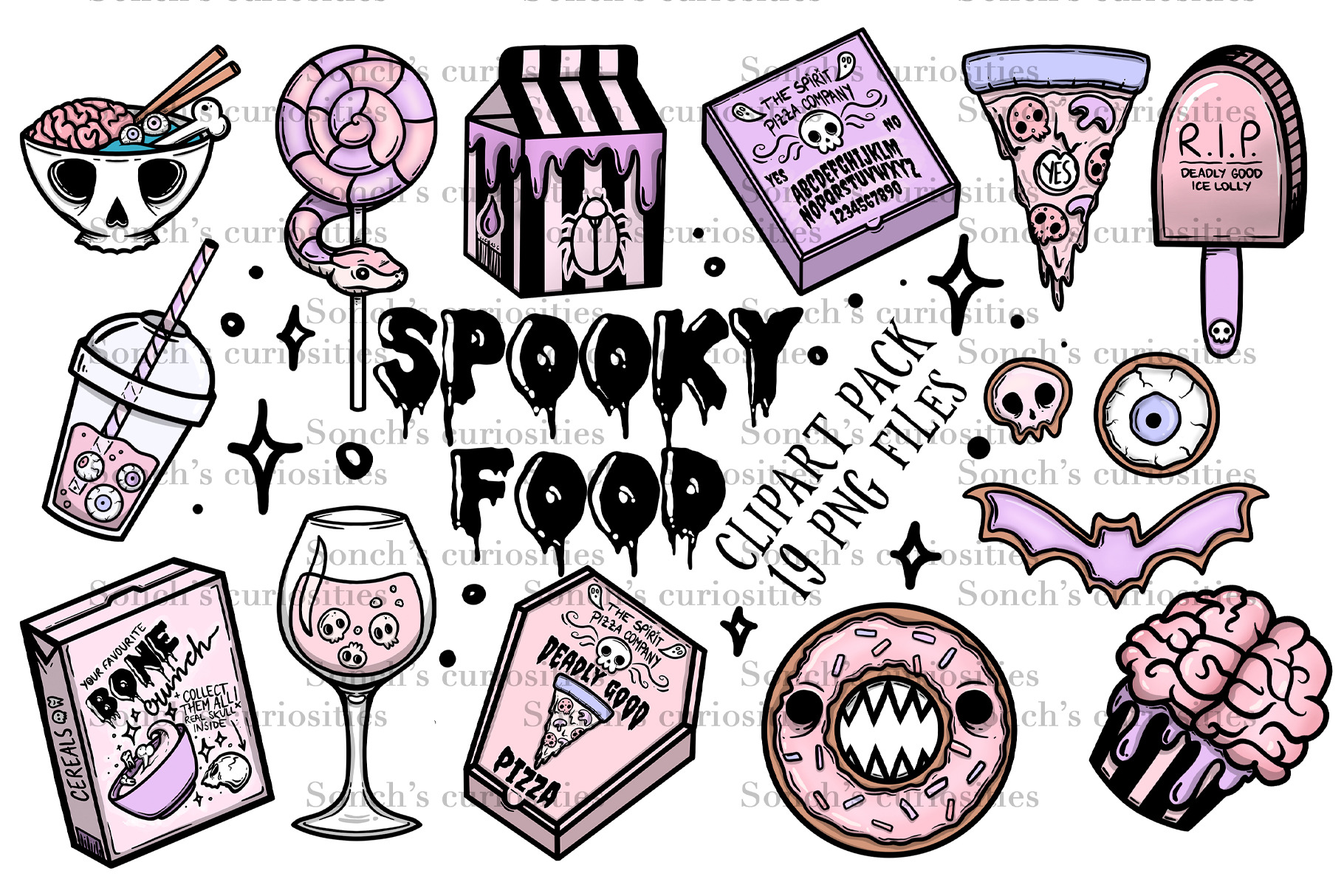 Spooky Food - Pastel Goth PNG, a Food Illustration by Sonch' s Curiosities