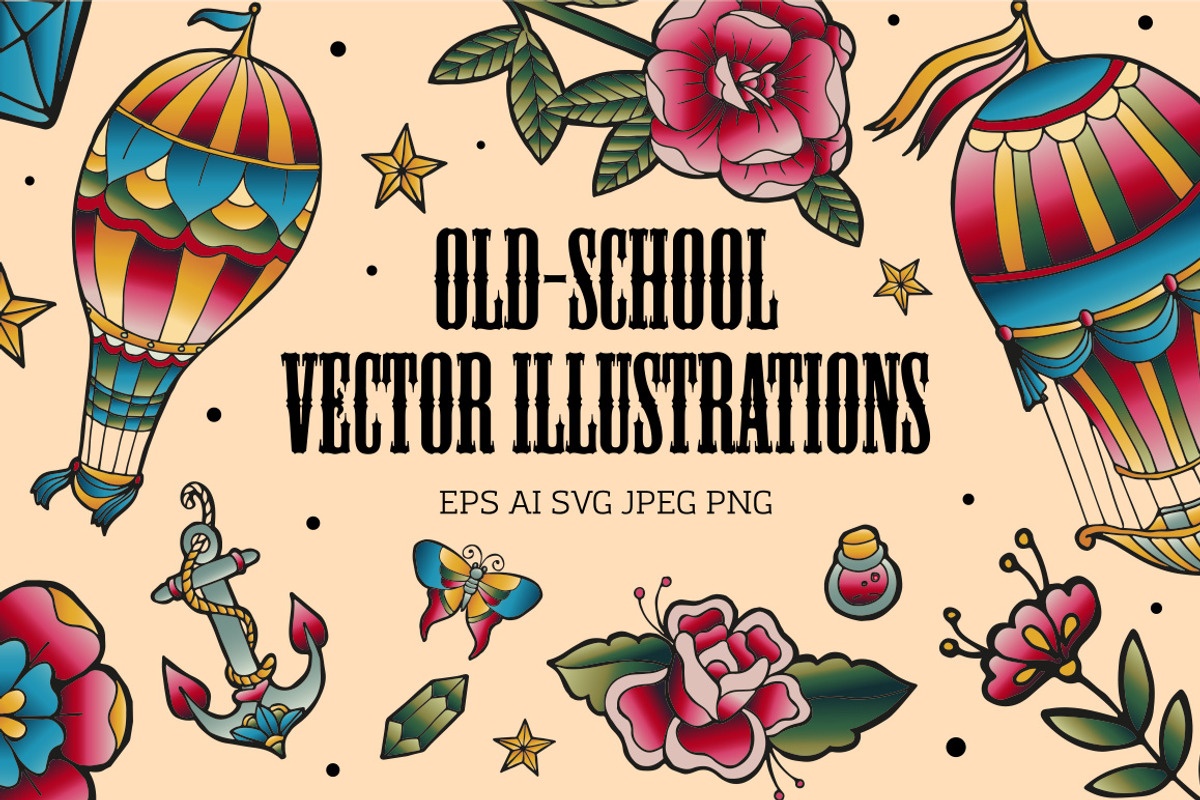 Old-school vector set, an Education Illustration by Beauty Drops