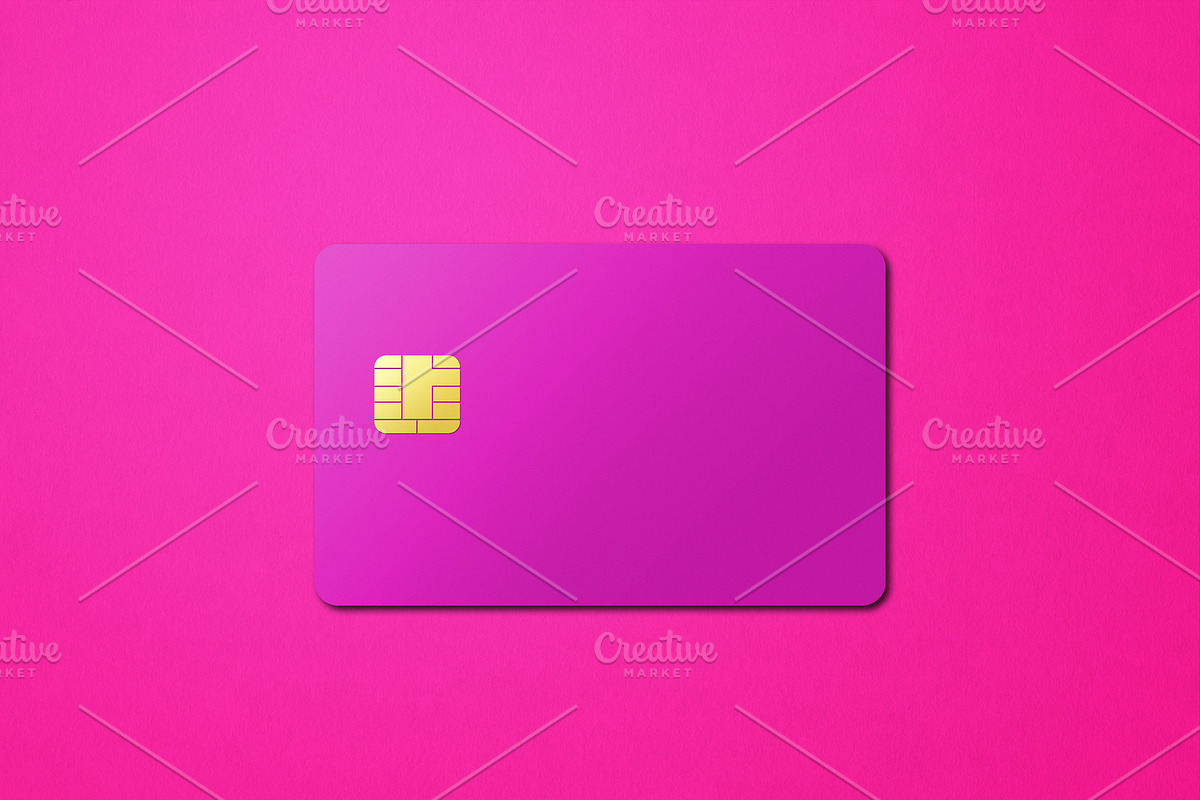 Pink credit card on a color background, an Object Graphic by GoodGoods ...