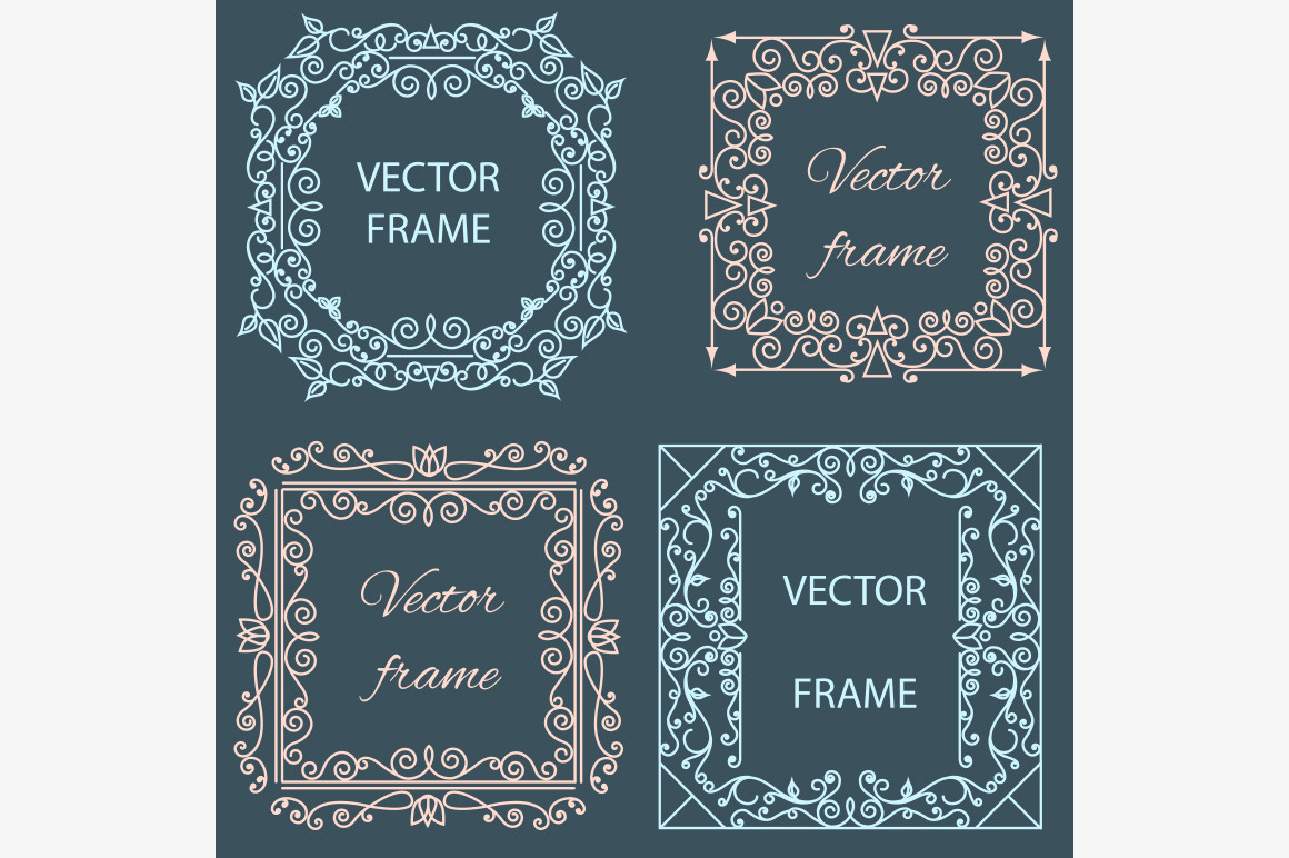 Ornamental floral frame linear style, a Work Illustration by ARTYuSTUDIO