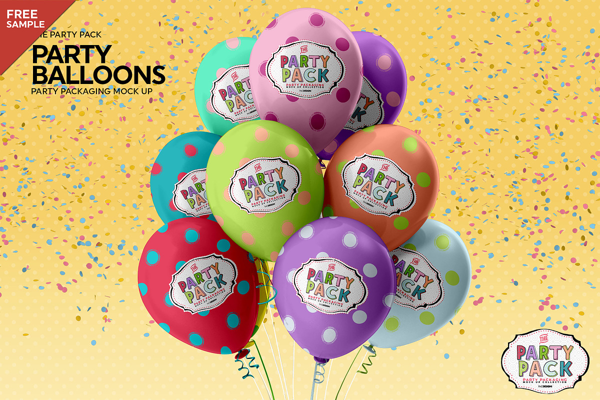 Round Foil Balloons Mockup, a Product Mockup by INCDesign | Creative Market