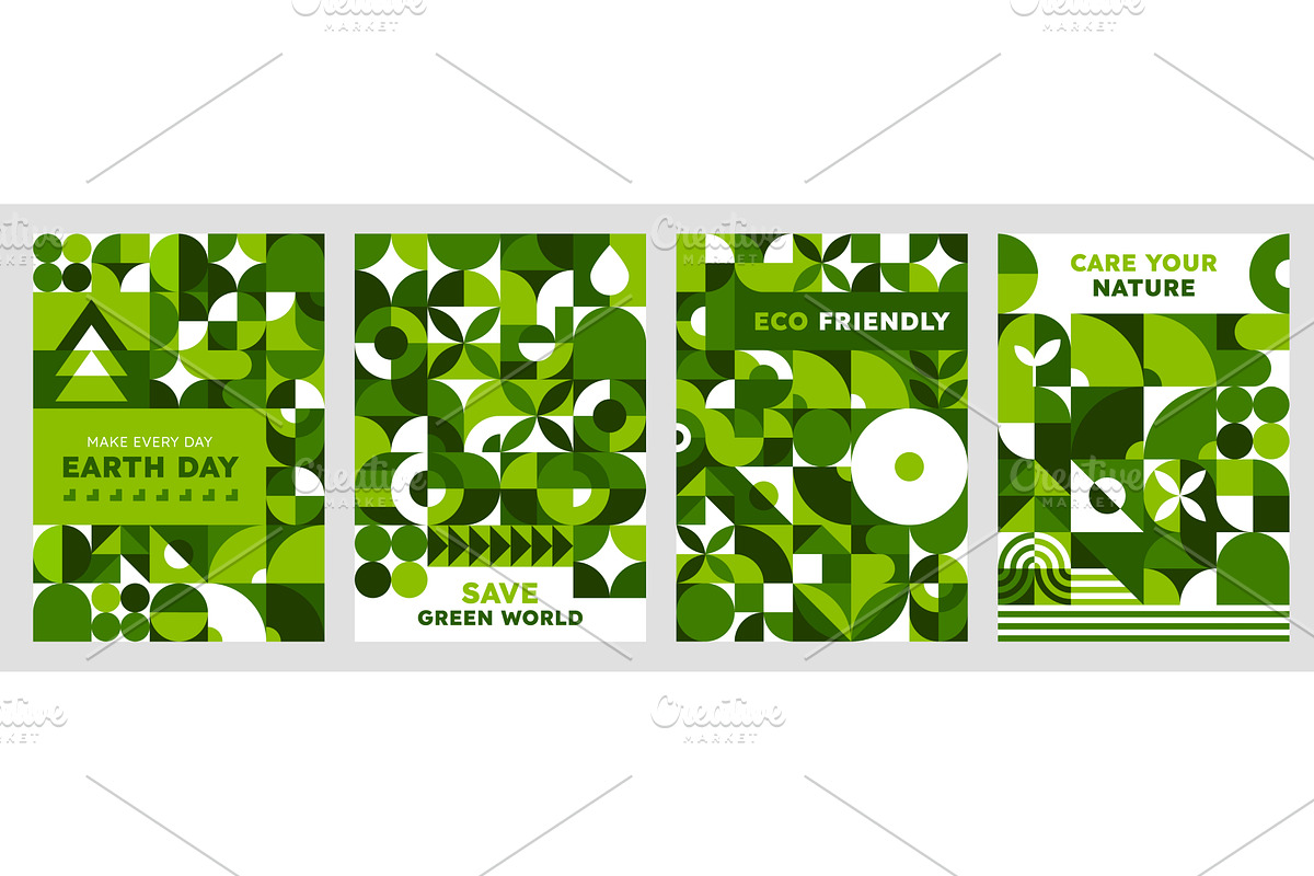 Save nature ecology posters, a Decorative Illustration by Vector Tradition