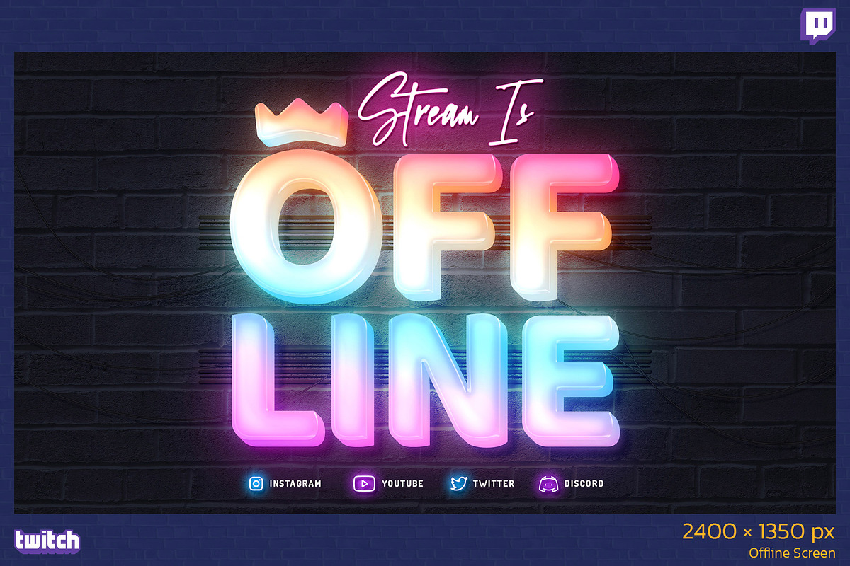 Neon Gaming - Twitch Kit, a Social Media Template by Andrew Skoch Design