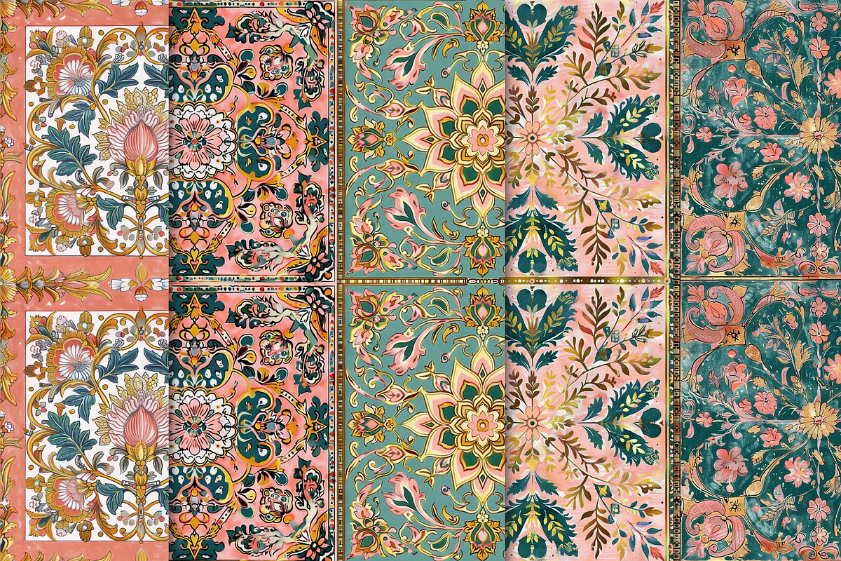 Block Print Tiles Digital Papers