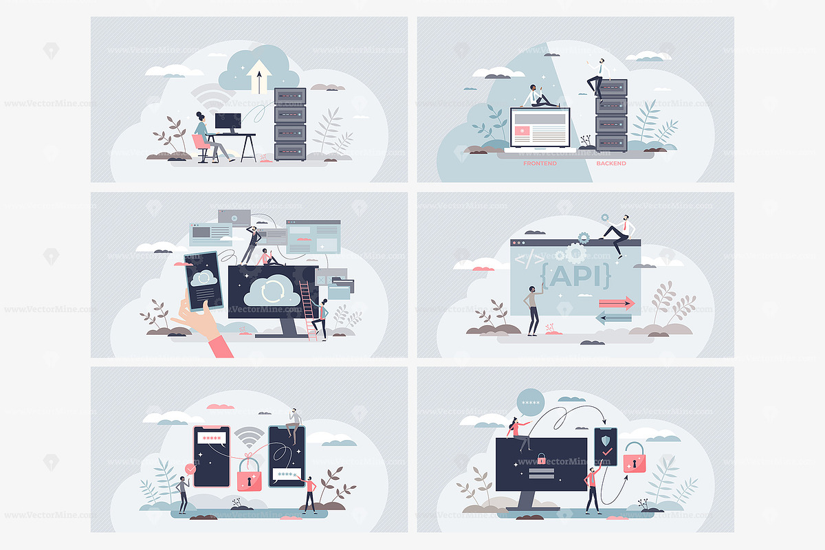 18 Web Technology Concepts, a Person Illustration by VectorMine