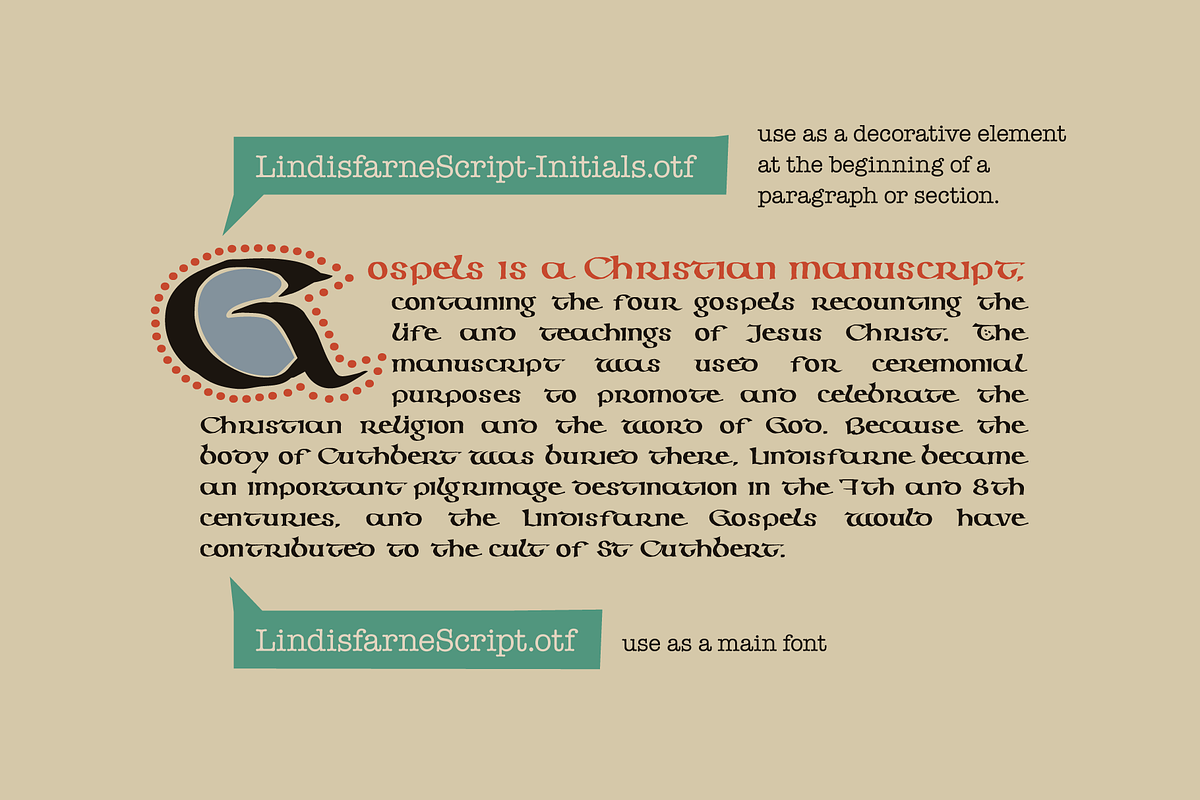 Lindisfarne Script font, a Script Font by kaer_shop