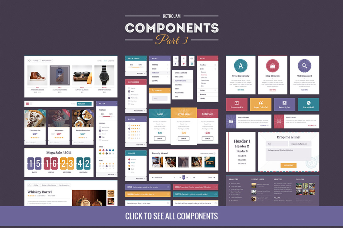 Retro Jam UI Kit, an UI Kit Template by UI Chest