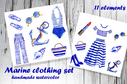 Summer watercolor objects. | Decorative Illustrations ~ Creative Market
