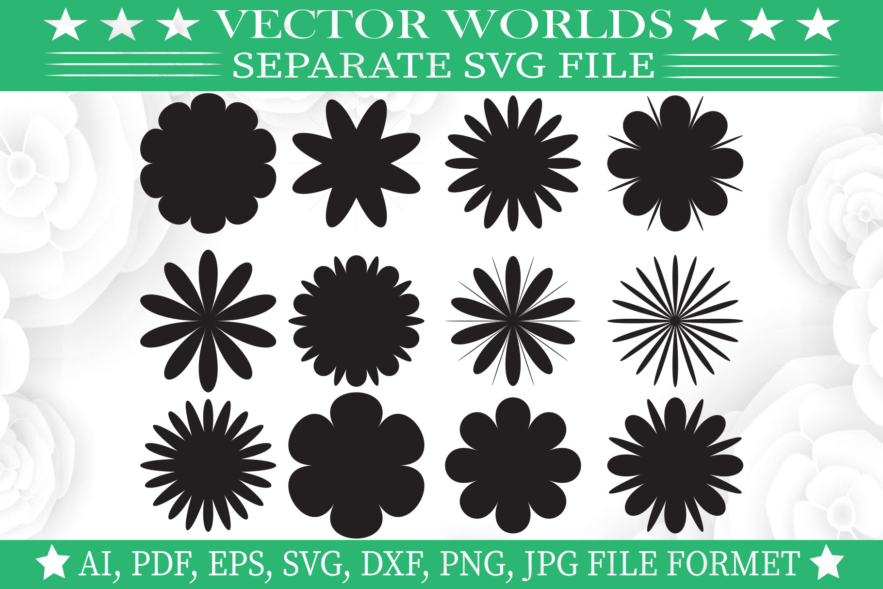 Assorted Flower SVG, Flower SVG,, an Object Graphic by VectorWorlds