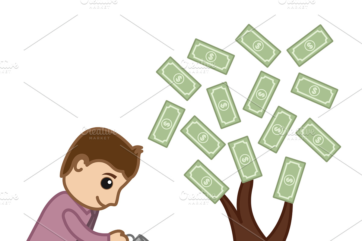 50+ Finance & Money Concept Cartoons, an Illustration by TrueMitra Designs