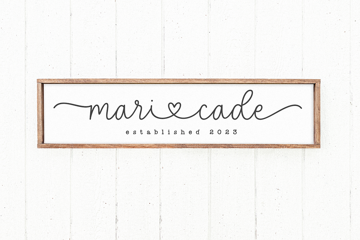 Love Ever | Heart Connector Font, a Script Font by KA Designs ...