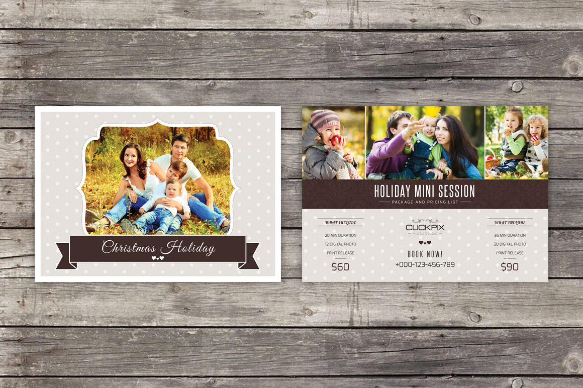 Christmas/Holiday Mini Session, a Card Template by SmmrDesign