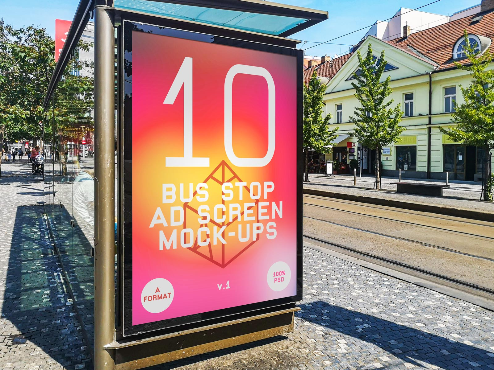 Bus Stop Ad Screen Mock-Ups v1, an Advertising Mockup by Graphic Shelter