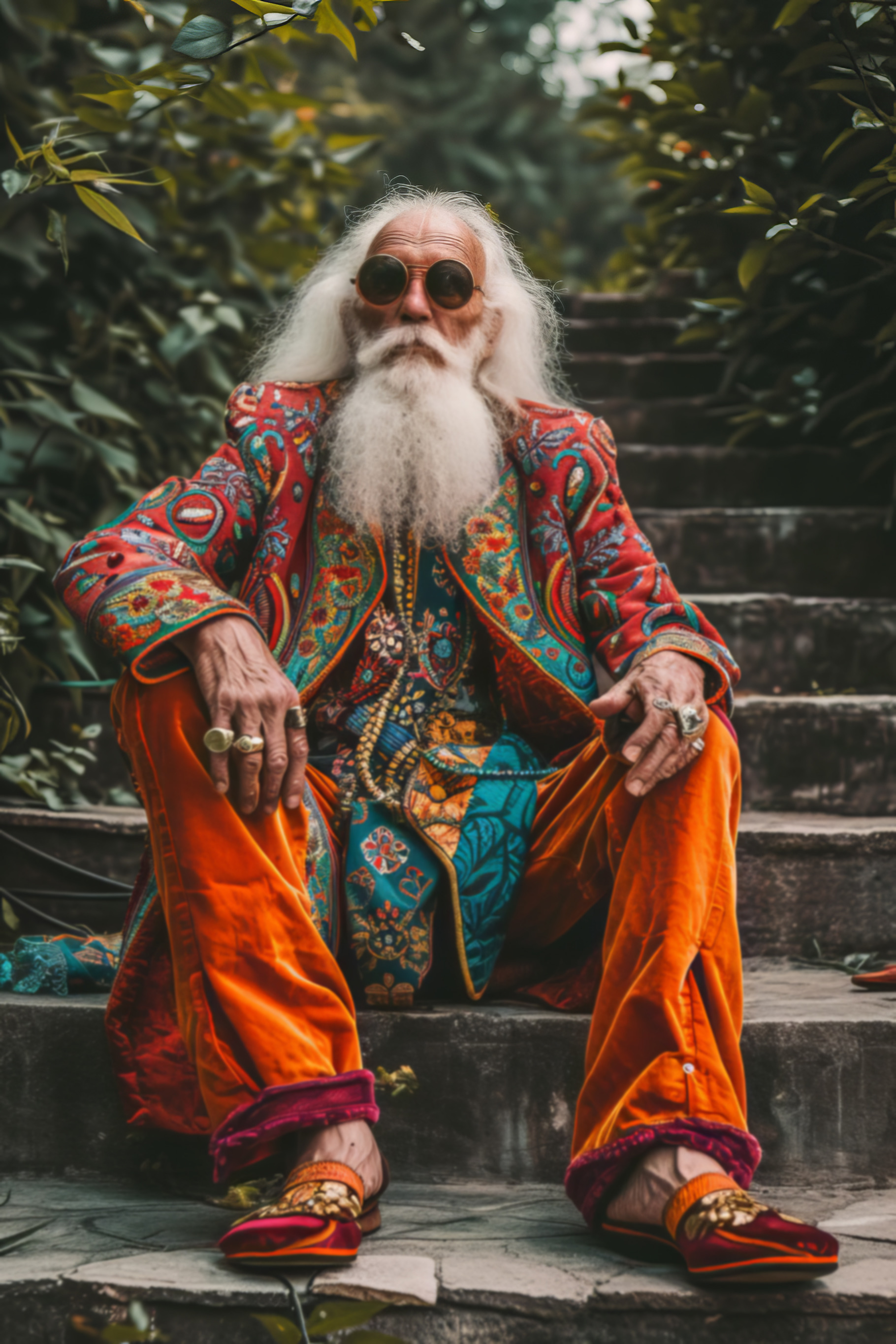 Eccentric Senior Man with Colorful Attire, an Abstract Photo by Natalia ...