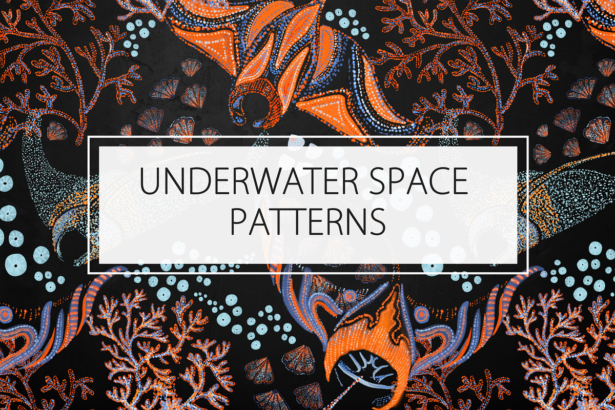 UNDERWATER / SPACE PATTERNS, a Pattern Graphic by ANAKOTO