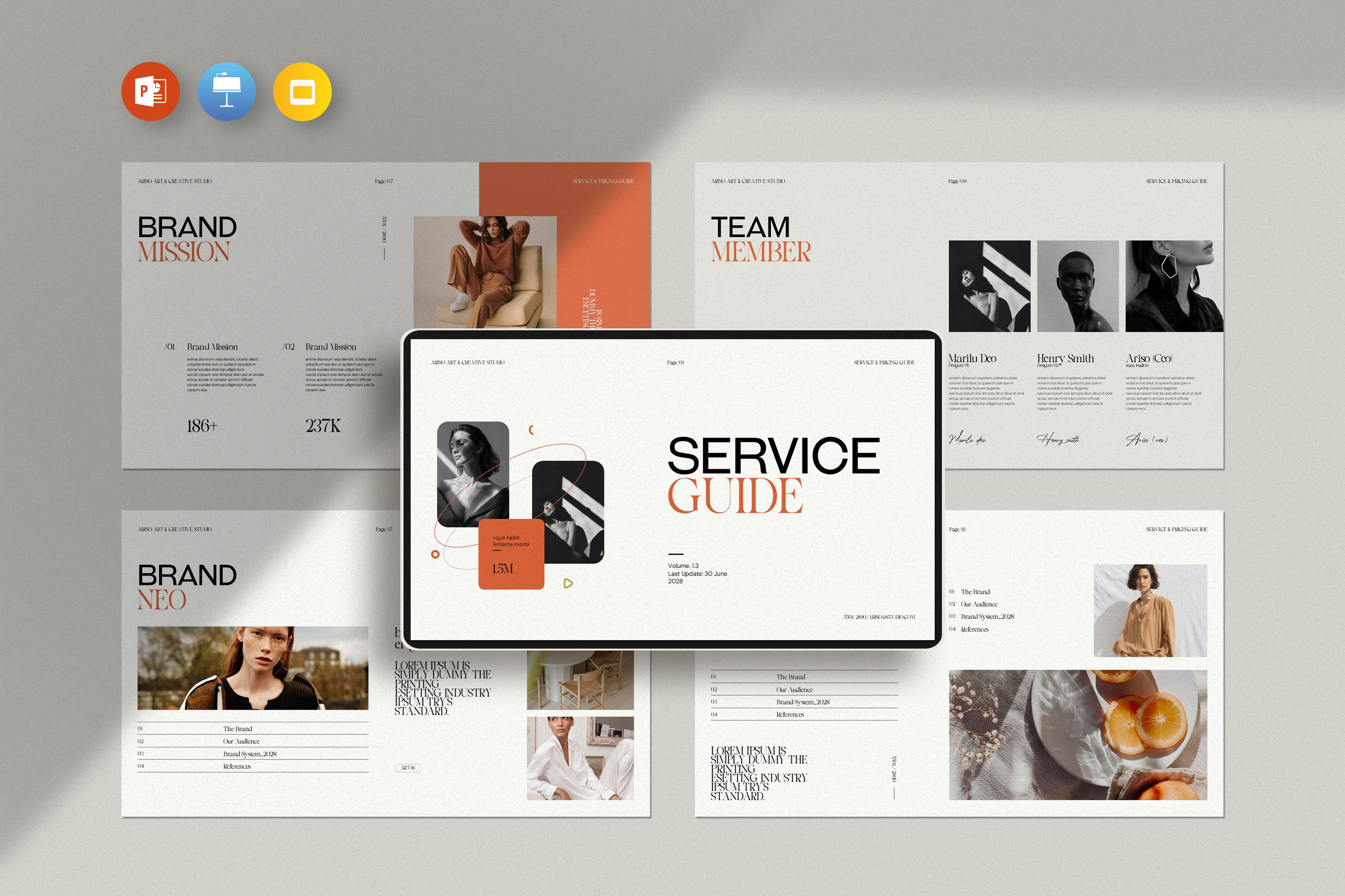 Ariso Service Guide Template, a Presentation Template by evgenystudio
