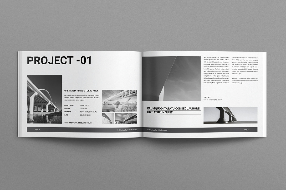 Architecture Portfolio Landscape, a Brochure Template by E-Type