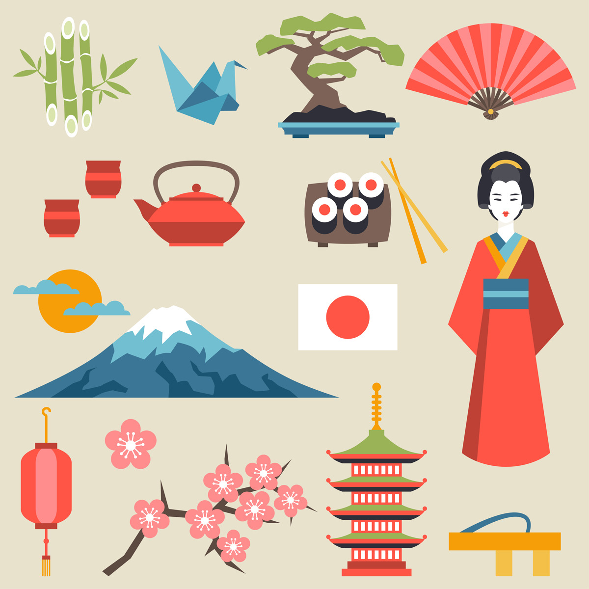 Japan icons and symbols set, an Object Graphic by incomible