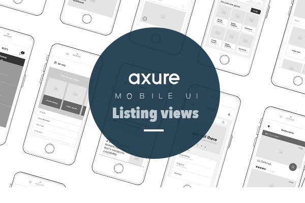 Axure Mobile UI for listings, a Wireframe Template by Humble UX