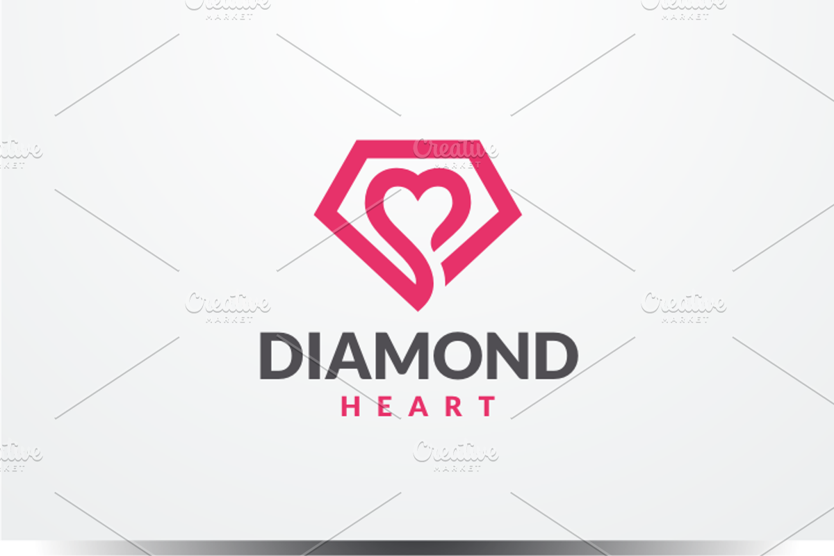 Diamond Heart Logo, a Branding & Logo Template by yopie