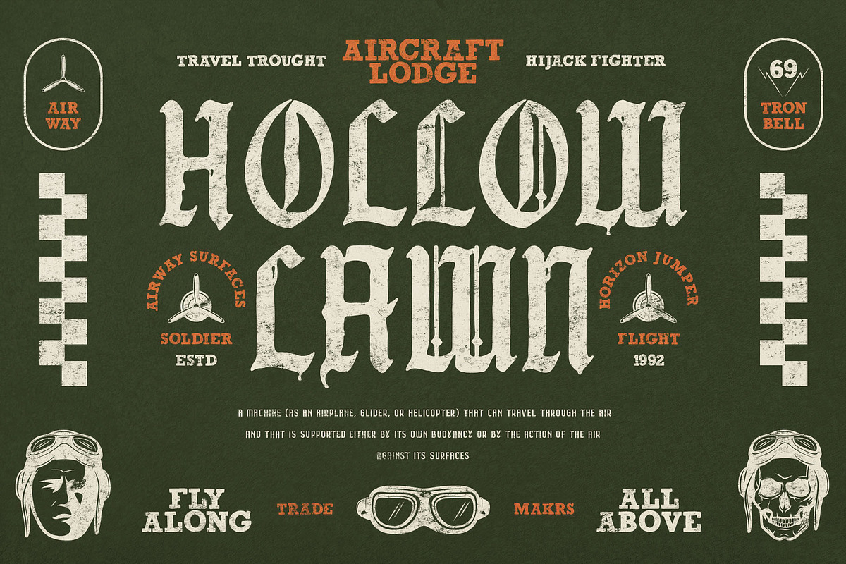 Black Jet Plane Typeface, a Blackletter Font by alit design
