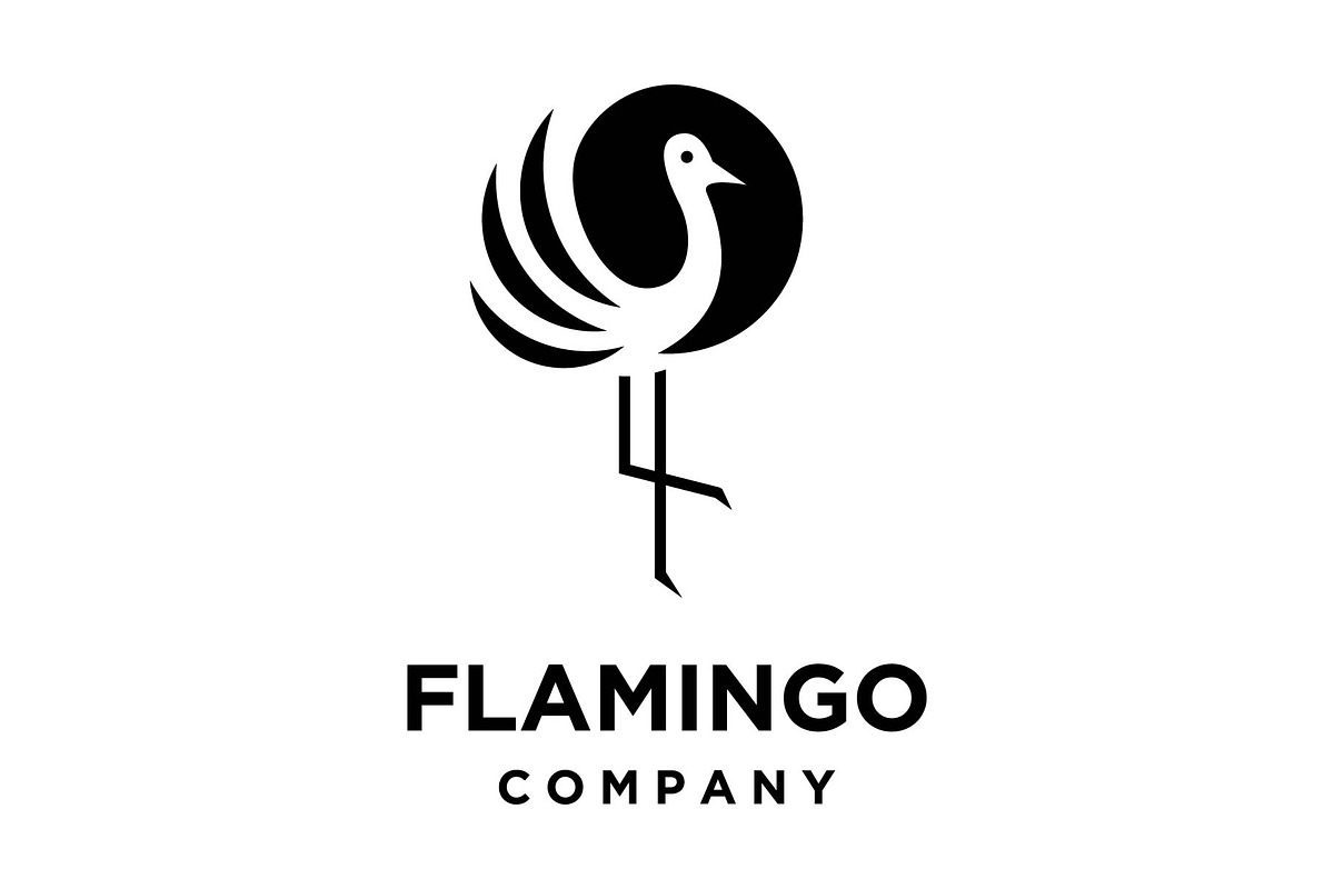 simple flat flamingo logo, a Branding & Logo Template by ZHR Creative